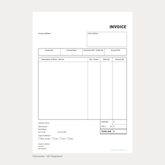 Contractor VAT Invoice Template (UK, A4 Fillable PDF) – HMRC-Compliant ...